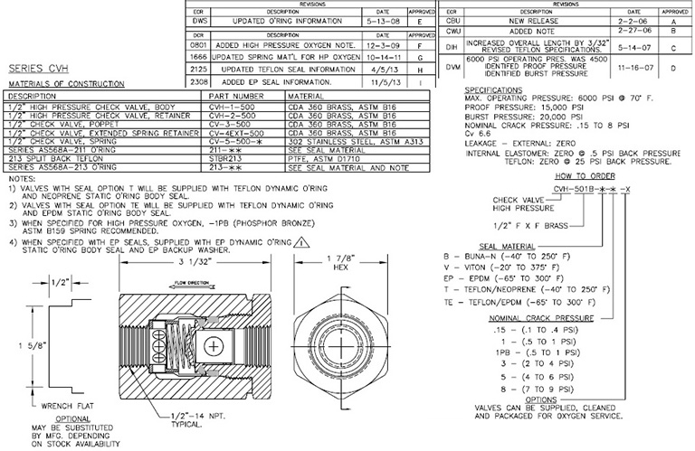Valve, Check, 1/2" - thecryoshop.com